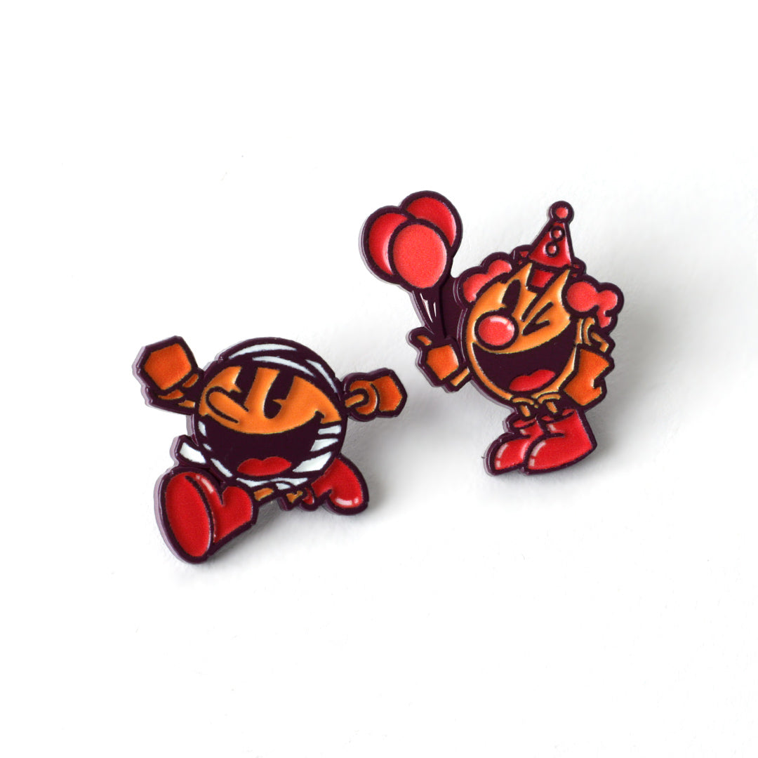 Pac-Man Clown Mummy Halloween Pin Set
