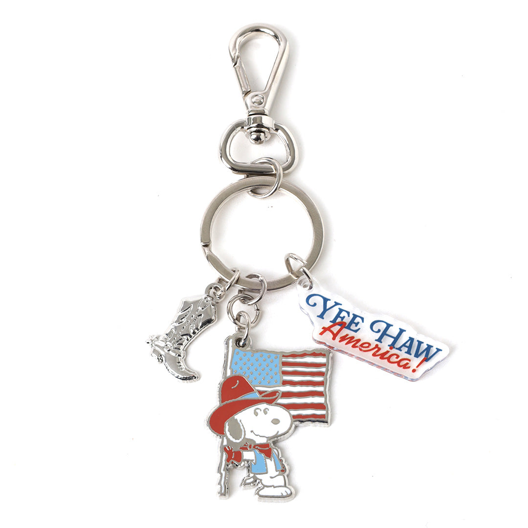 Snoopy Flag Yee Haw Keyclip