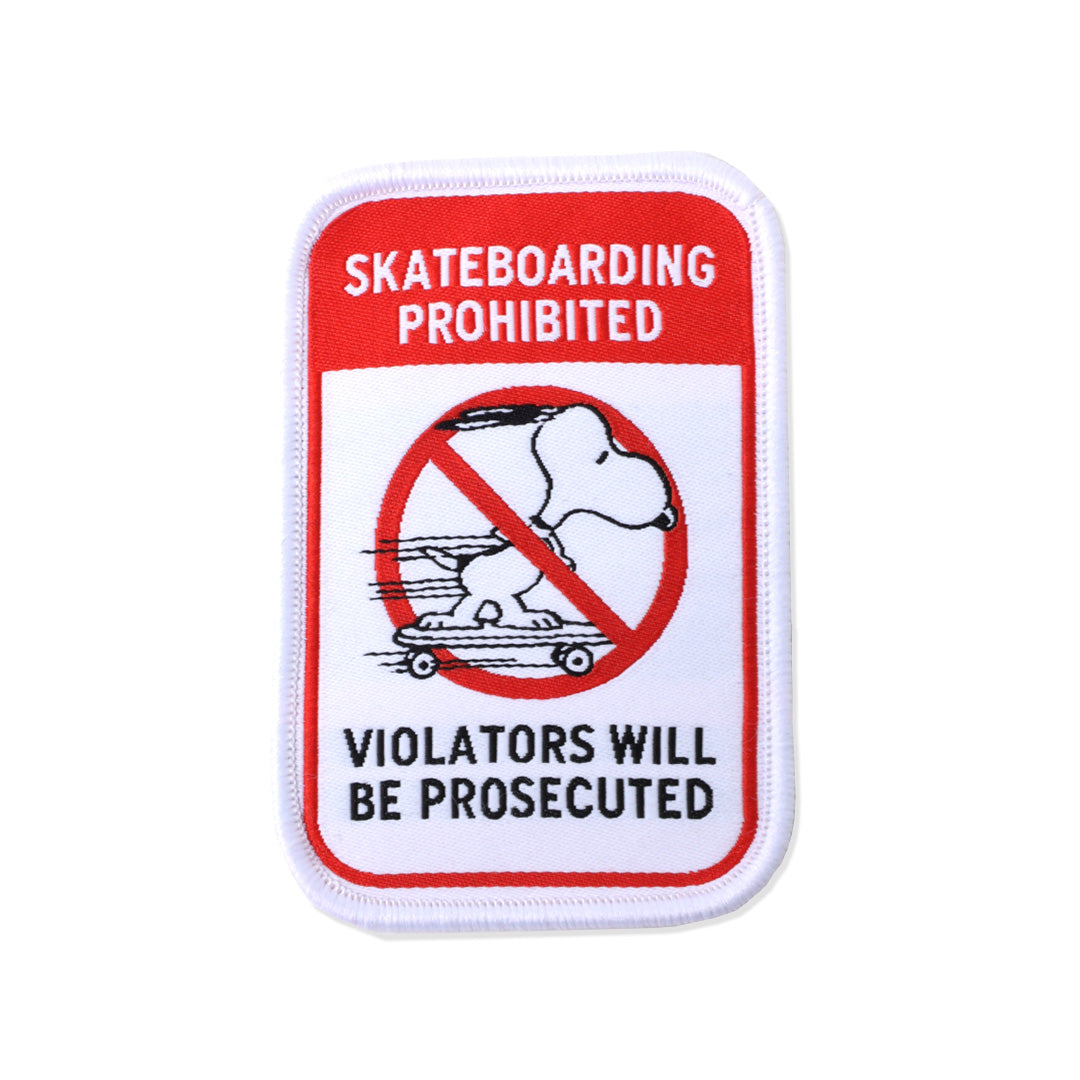 Snoopy Skateboarding Prohibited Patch